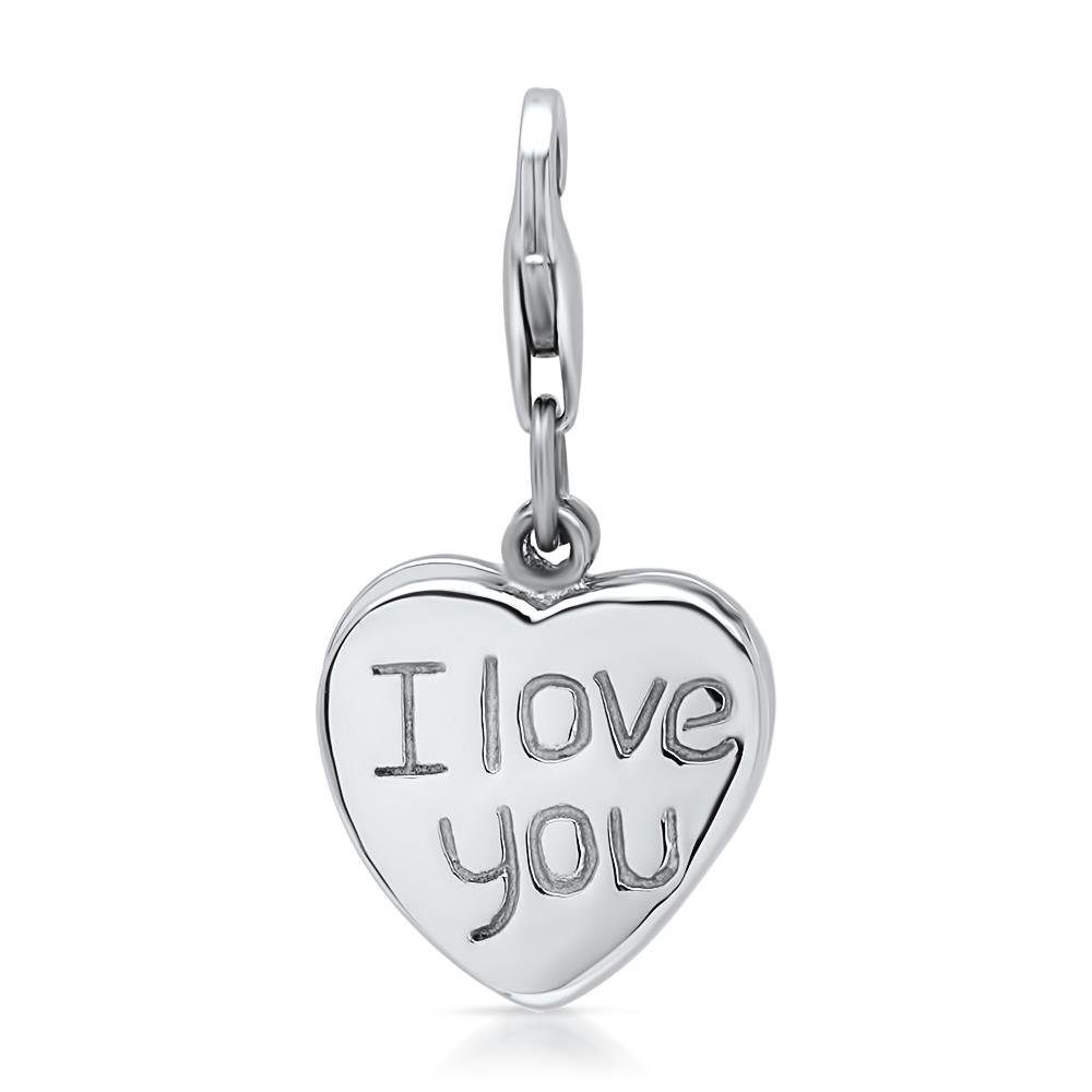 Unique Charm-Einhänger Unique Doppel-Charmanhänger Edelstahl Herz CS0123