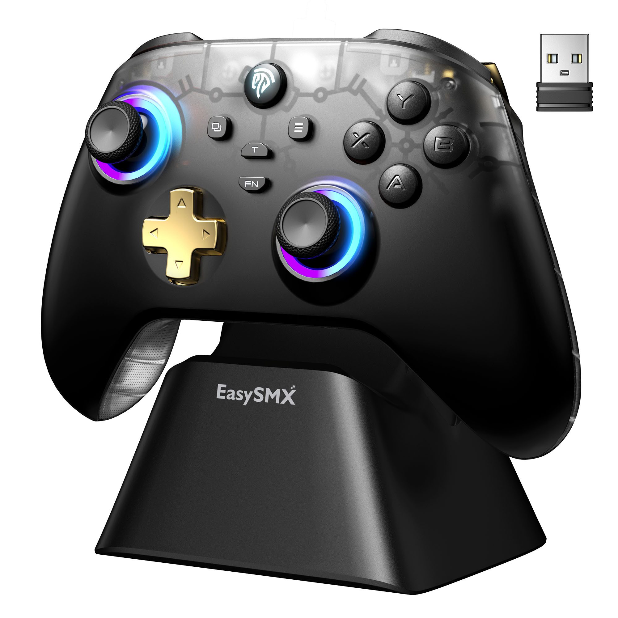 Fanttik PC Controller mit Ladestation, Controller PC Wireless Gaming ...