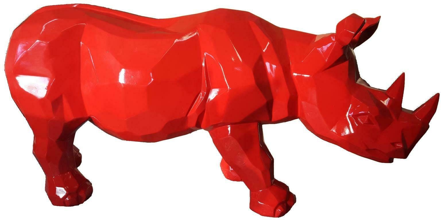 Jvmoebel Gartenfigur Roter Nashorn Figur Statue Figuren Statuen