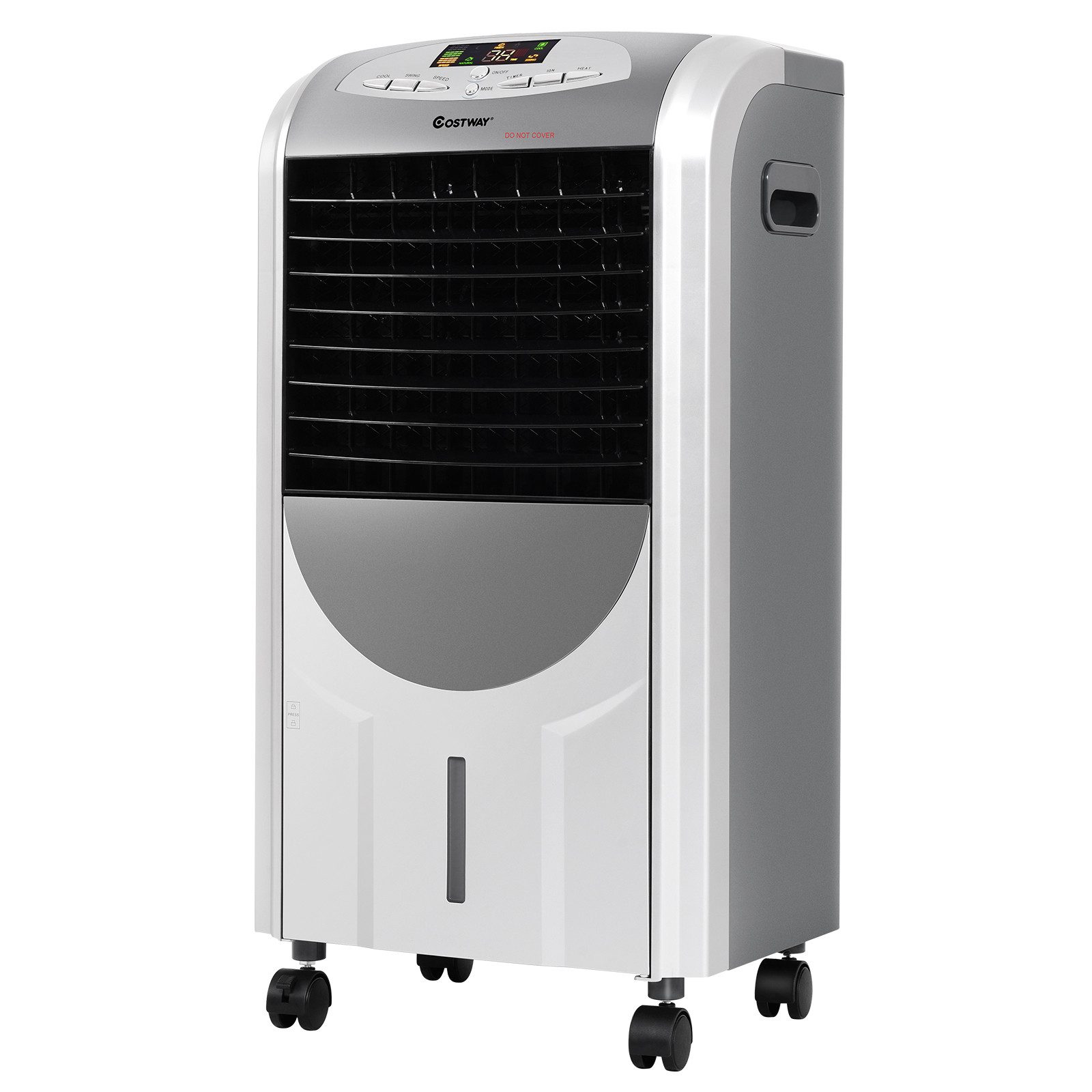 Costway Ventilatorkombigerät 75w Kühlen Timer 7l Wassertank 70° Winkel