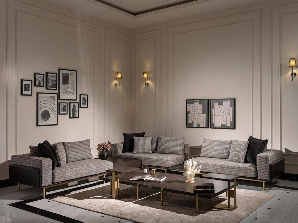 Jvmoebel Wohnzimmer Set Luxus Wohnzimmer Garnitur Sofa Couchtische 5tlg