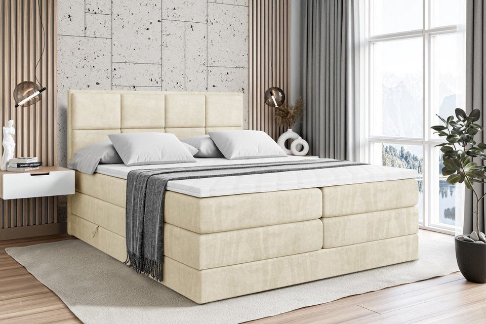 Altdecor Boxspringbett Nova King Multipocket Matratze H4 H3 Matratze