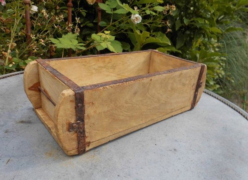 Deko Impression Holzkiste Tablett Backsteinform Holzbox Recyceltes
