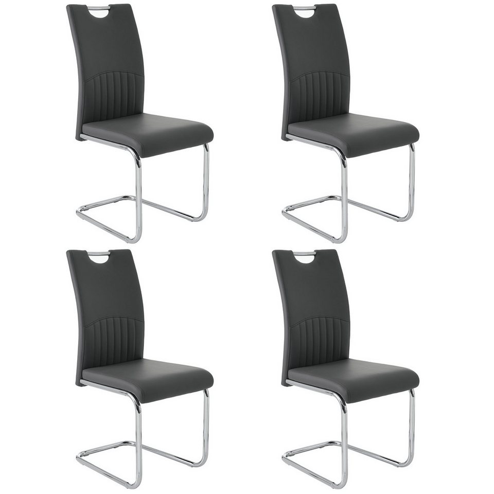 Flieks Freischwinger Set 4 St 4er Set Esszimmerstühle Kunstleder