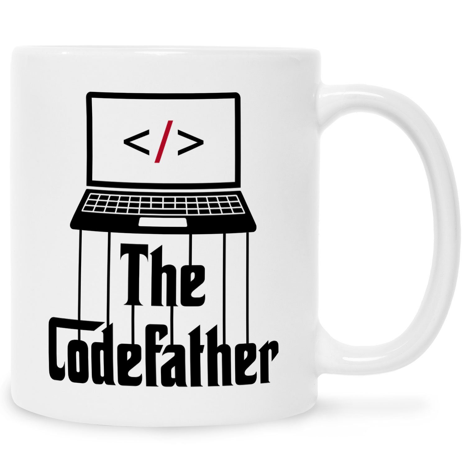 GRAVURZEILE Tasse Bedruckte Tasse mit Spruch - The Codefather, Geschenk für IT Techniker - für ...