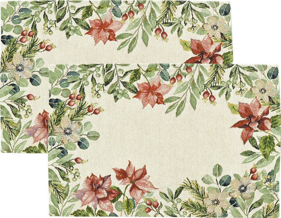 Sander Table Home Platzset Tischset Poinsettia 2er Pack 2 St