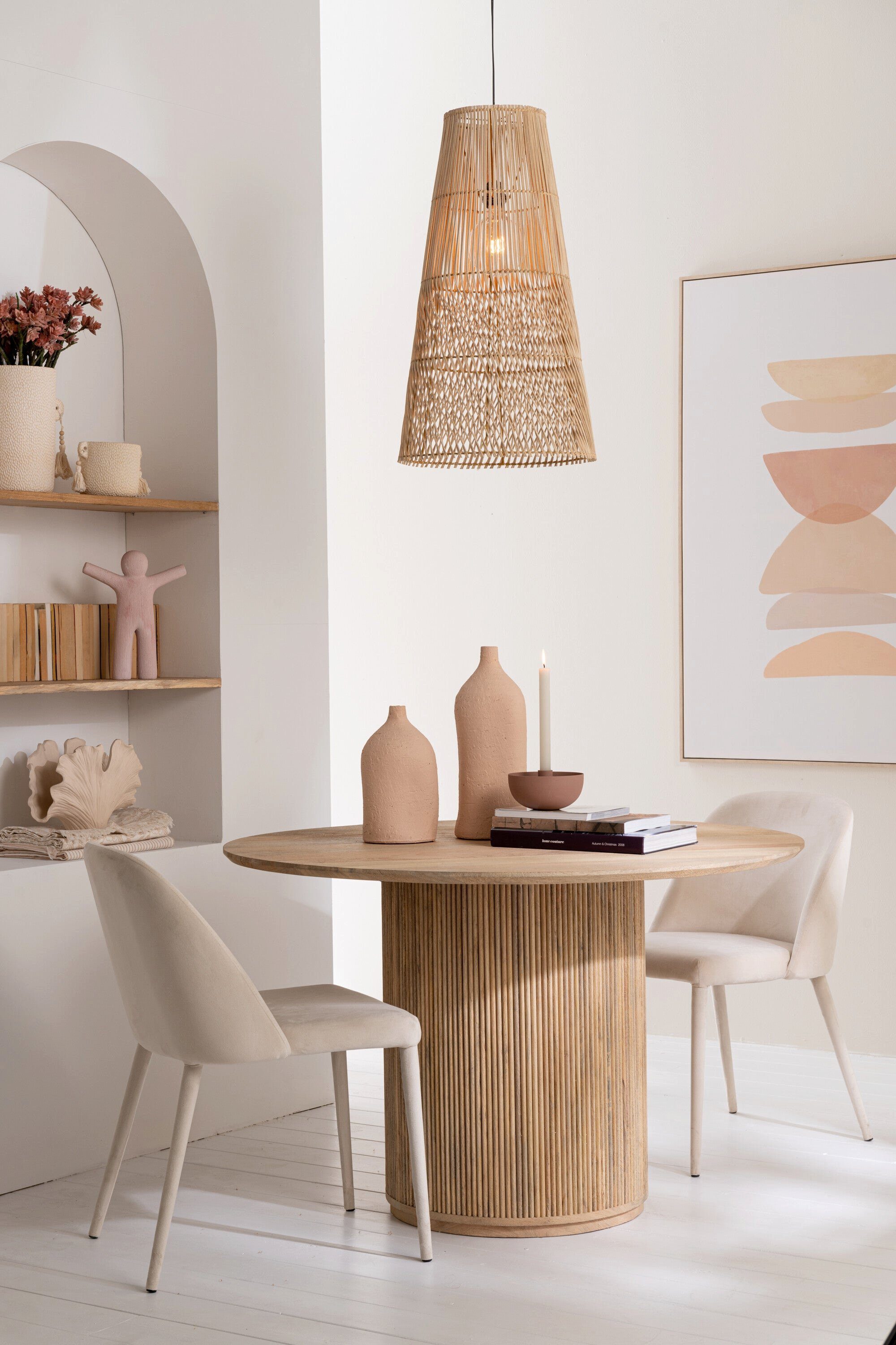 GILDE Wanddekoobjekt 2er Set Lampenschirm 'Alix' - Modernes Rattan ...