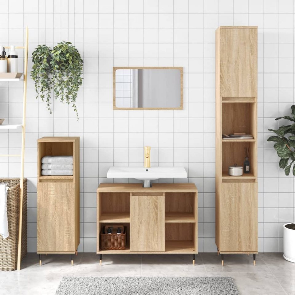Vidaxl Badezimmerspiegelschrank Badschrank Sonoma Eiche 80x33x60 Cm