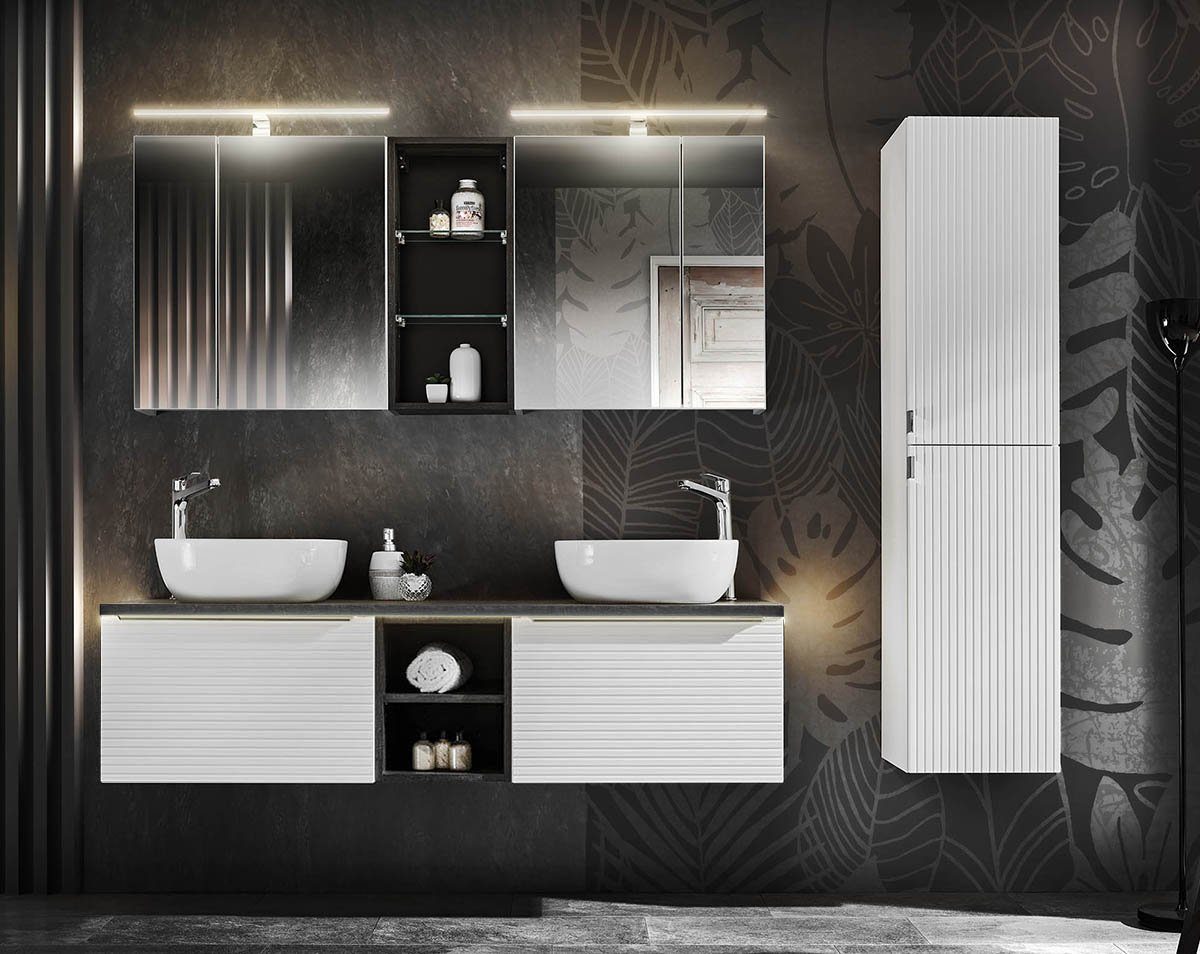 Einfachgutemoebel Waschtisch Set Badezimmer Set 3 Tlg Whitskand 150cm