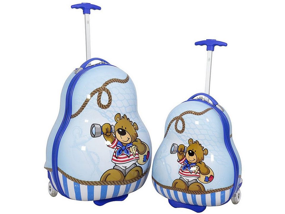 Monopol® Hartschalen Trolley Kindertrolley Mit Led Licht Rollen Teddy