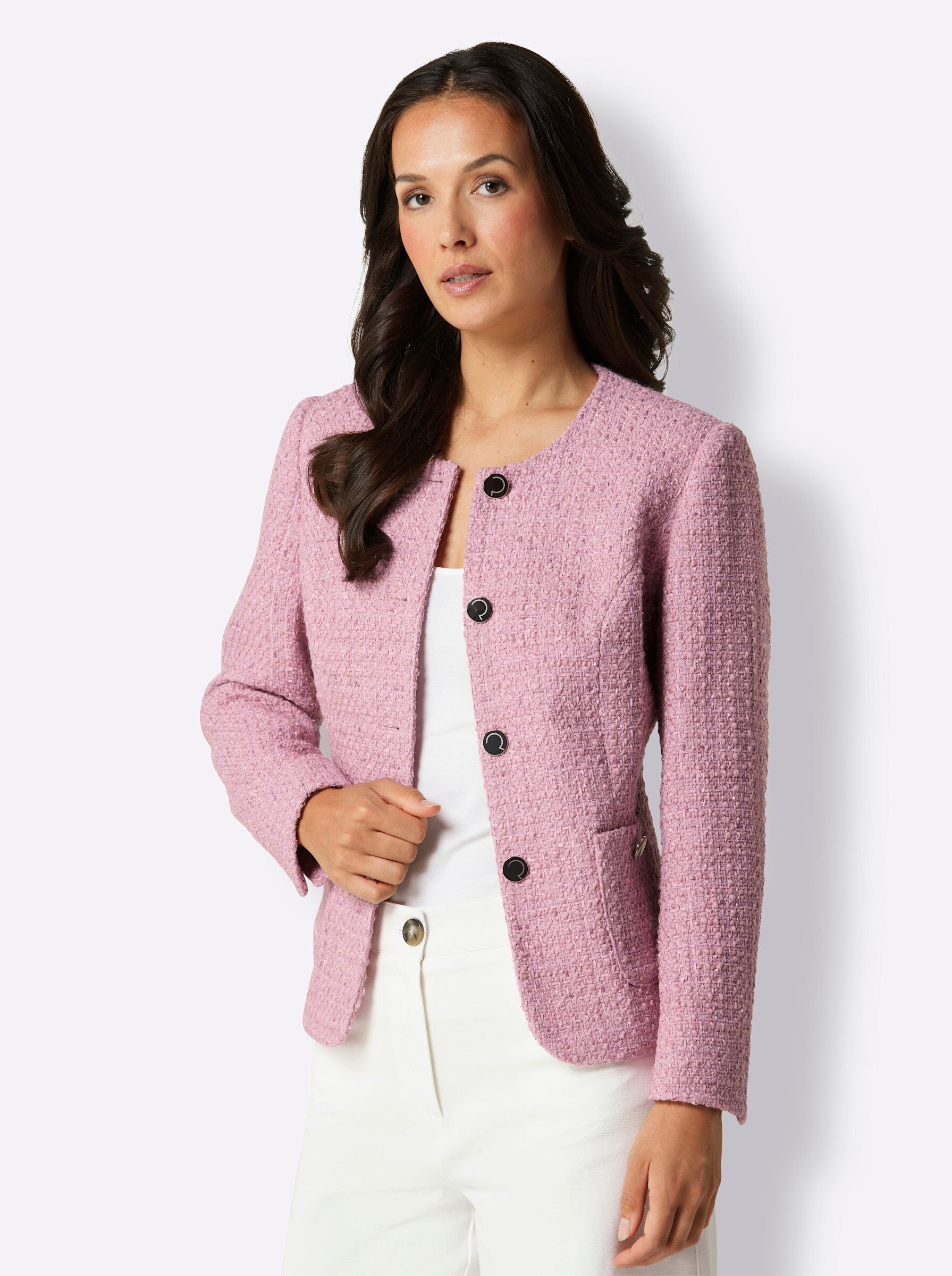 creation L Blusenblazer Bouclé-Blazer, Hochwertige Verarbeitung