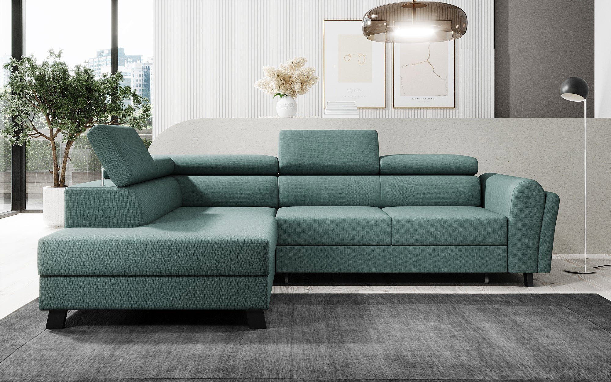 Luxusbetten24 Schlafsofa Designer Sofa Kira, mit Schlaf- und Klappfunktion