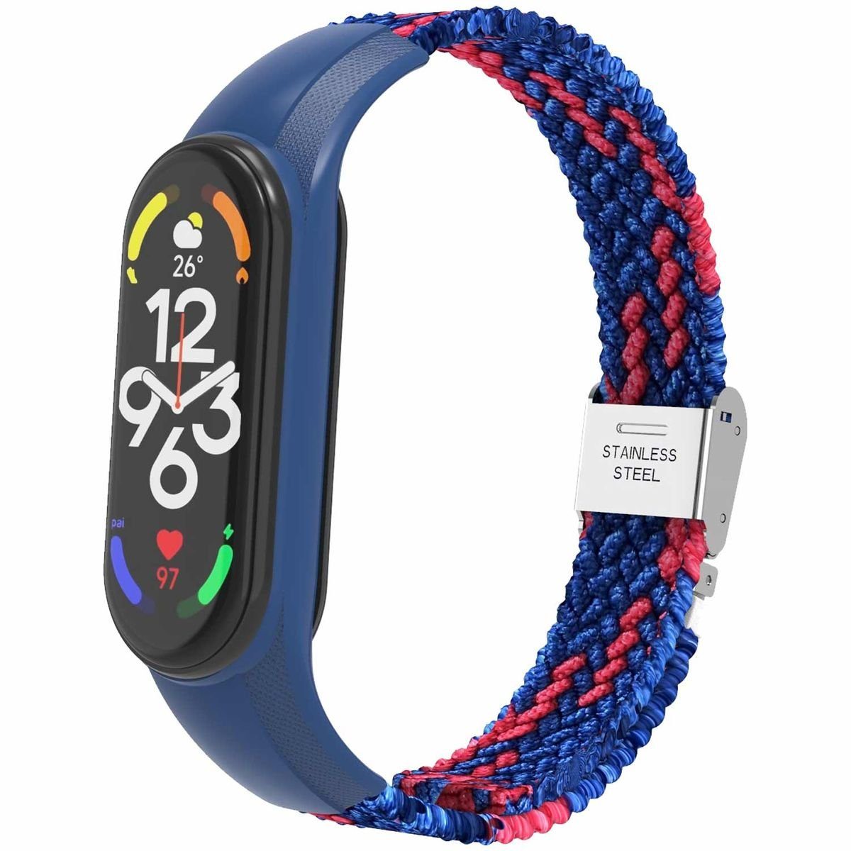 Wigento Für Xiaomi Mi Band 7 Uhr Watch Nylon Silikon Armband Ersatz