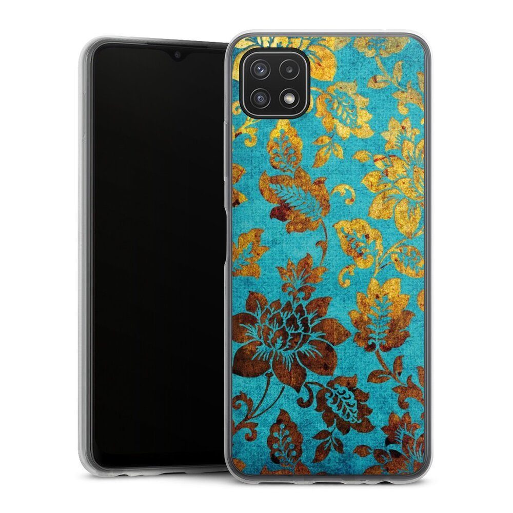 Deindesign Handyhülle Vintage Ornamente Blumen Blue Vintage Samsung