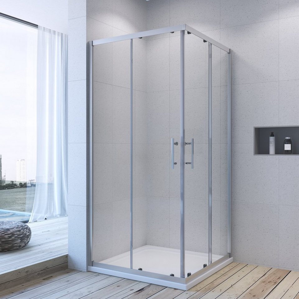 Aqua Batos Eckdusche Duschkabine Eckeinstieg 90x90cm Eckdusche