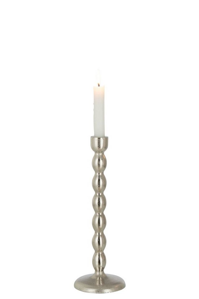 Gilde Dekoobjekt Set Von 4 Matten Kugel Kerzenhalter Aluminium Silber
