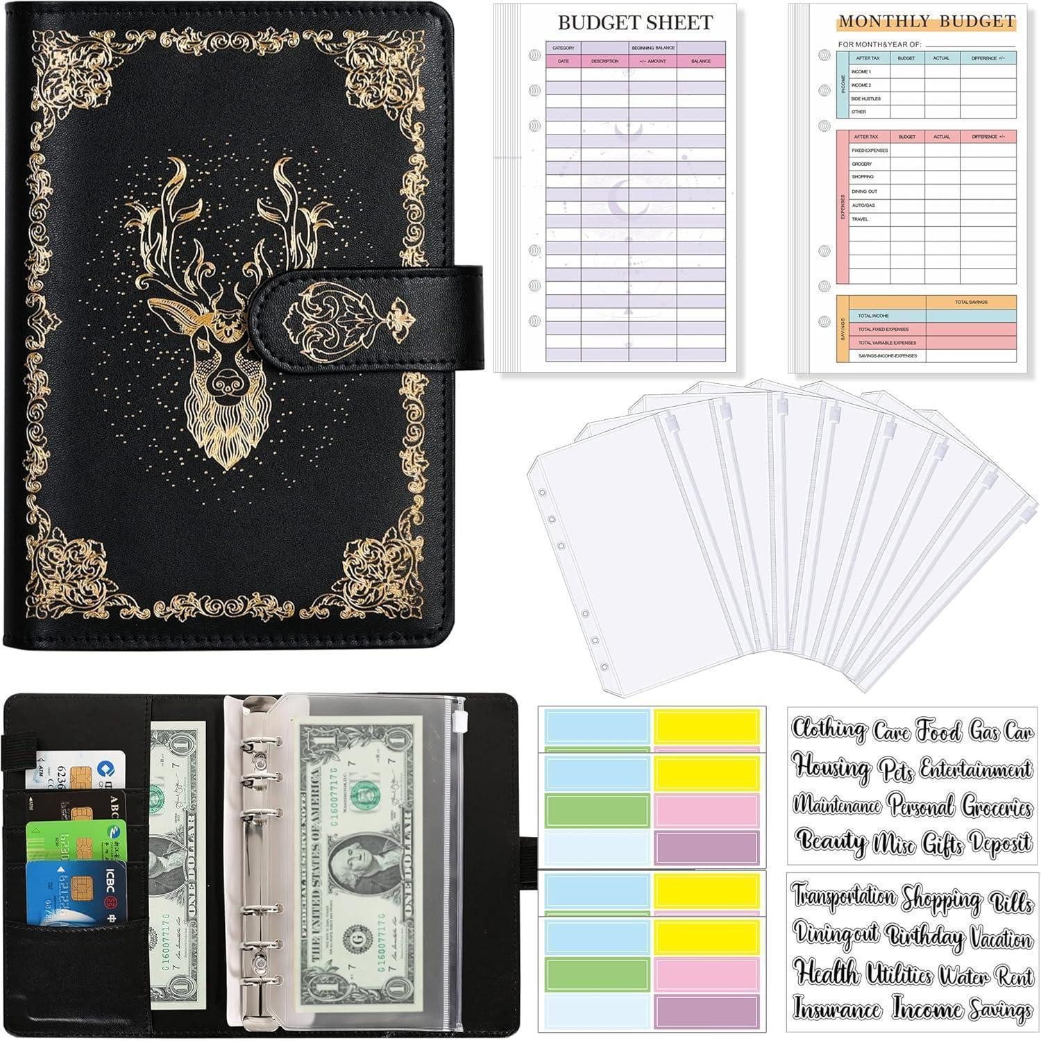 LMTNNB Bankordner Budget Binder A6 Marmor PU Leder Geld Organizer mit 8 ...