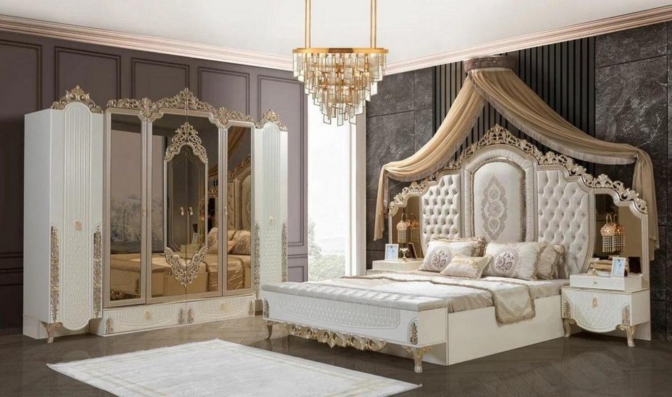 Jvmoebel Komplettschlafzimmer Schlafzimmer Set Bett 2x Nachttische