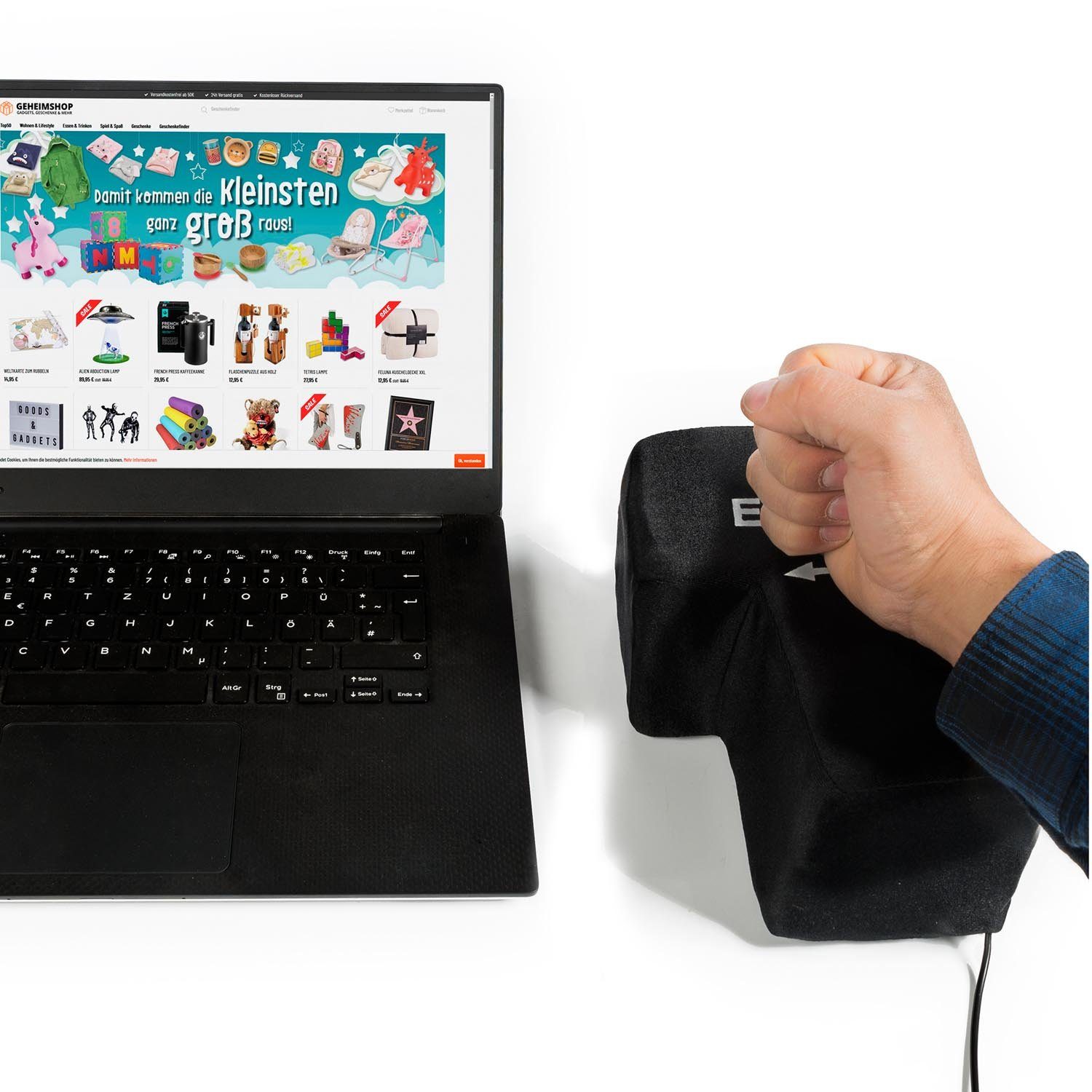 Goods+Gadgets Big Enter Button XXL USB-Tastatur (Enter-Taste mit Tisch ...