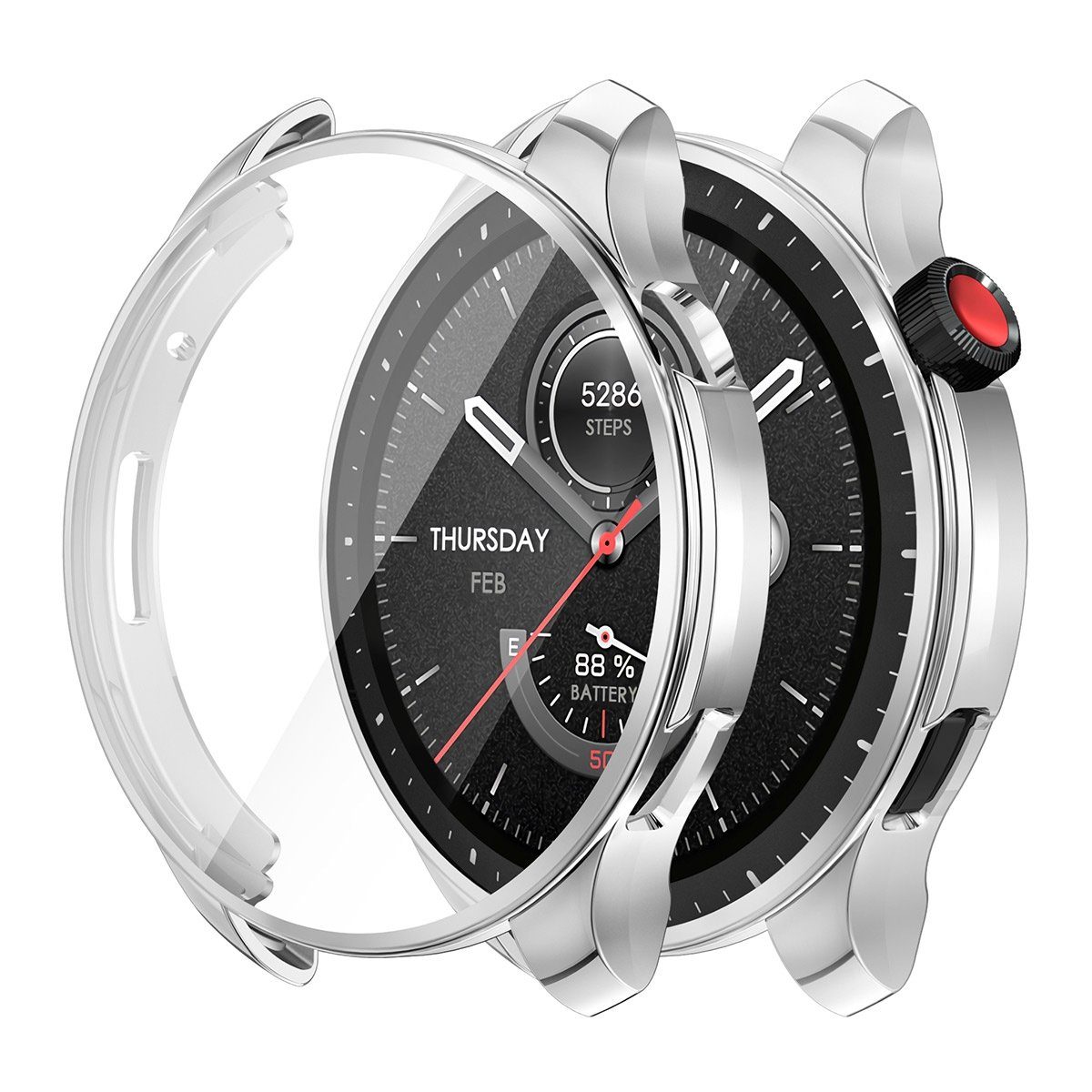 Wigento Smartwatch Hülle Für Amazfit Gtr 4 Smartwatch Hülle Mit