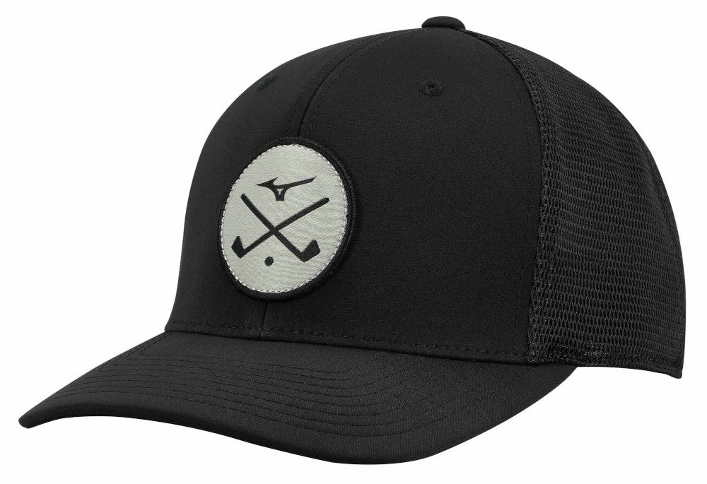 Mizuno Baseball Cap Mizuno Golf Cap Crossed Clubs Mesh Schwarz OSFA