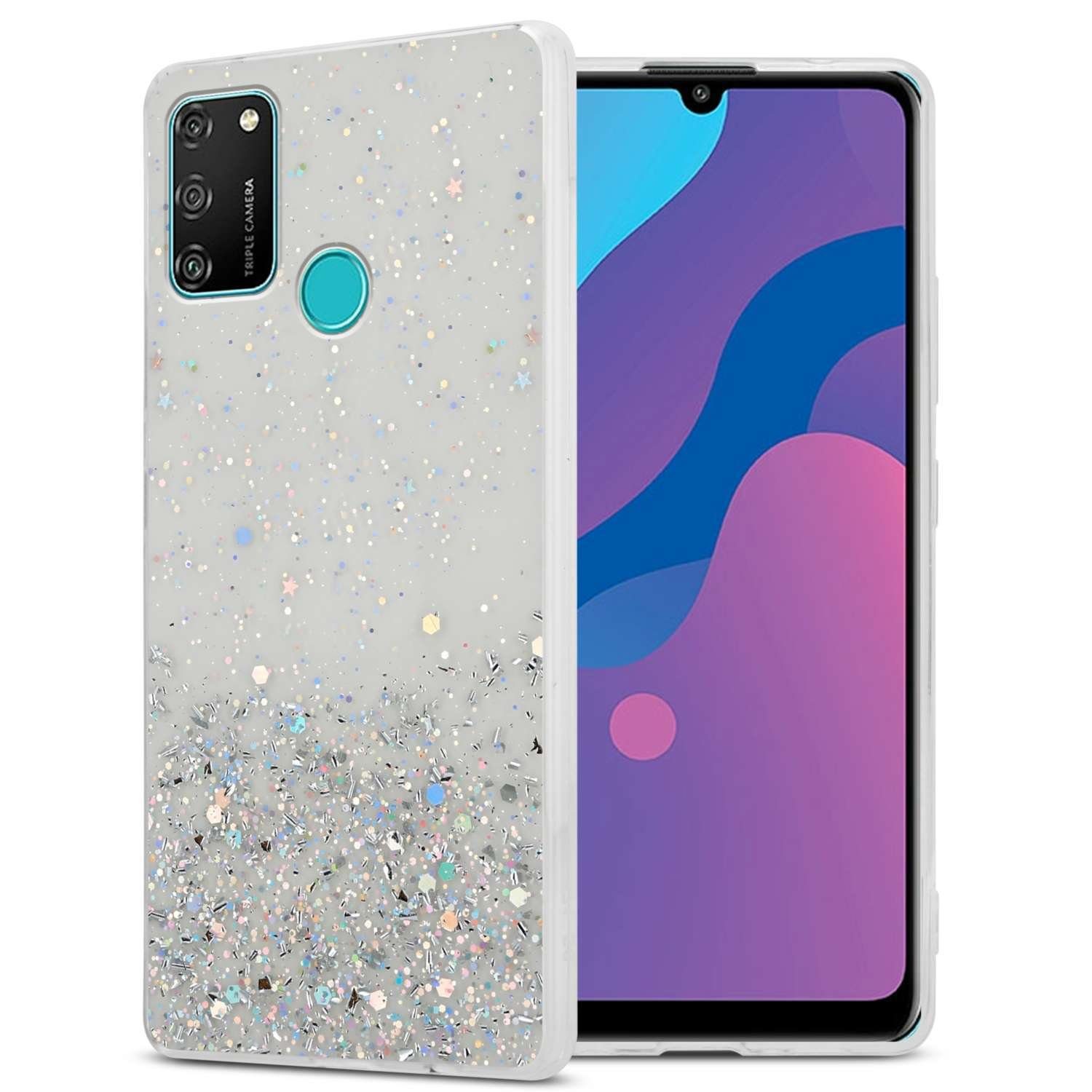 Cadorabo Handyhülle Tpu Funkelnder Glitter Honor 9a Flexible Tpu