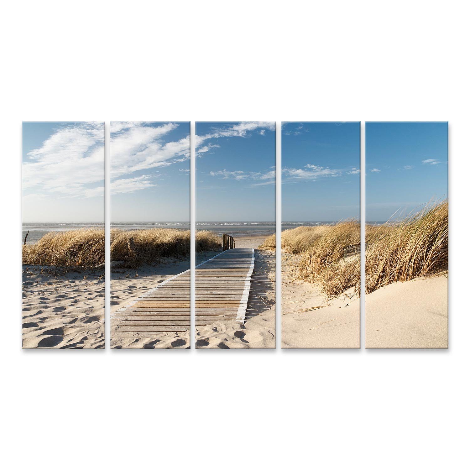 islandburner Leinwandbild »Bild auf Leinwand Weg Zum Strand Auf Langeoog Durch Die Dünen Nordsee ...