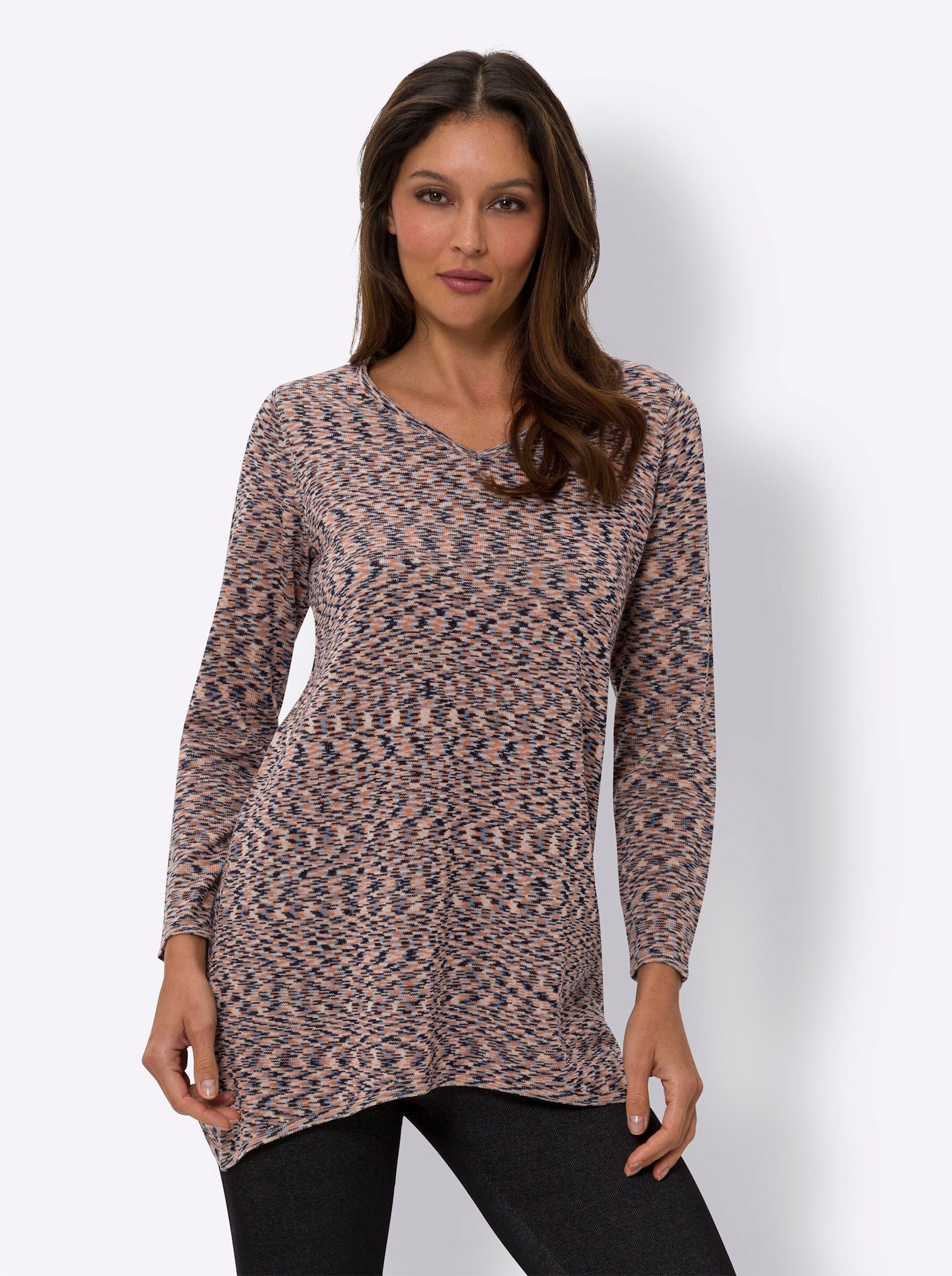 Sieh an! Strickpullover Pullover, Zipfeliger Saum