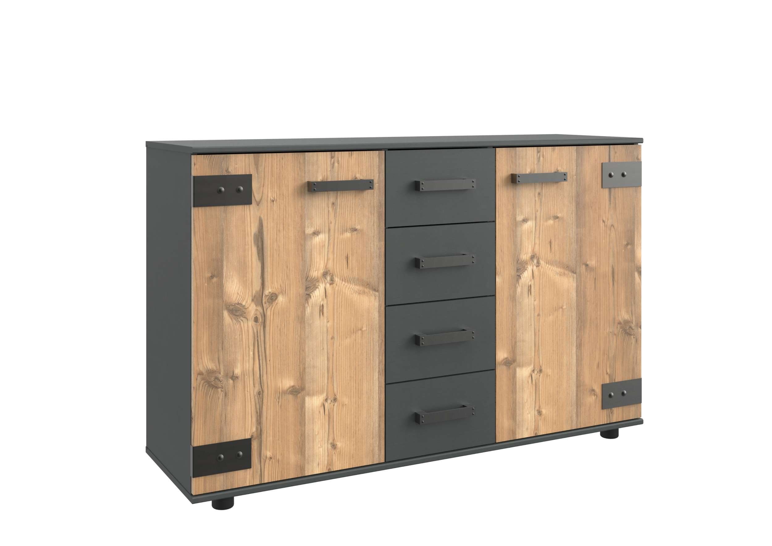 Stylefy Kommode Stylefy Split Ii Edeltanne Graphit Sideboard Schrank