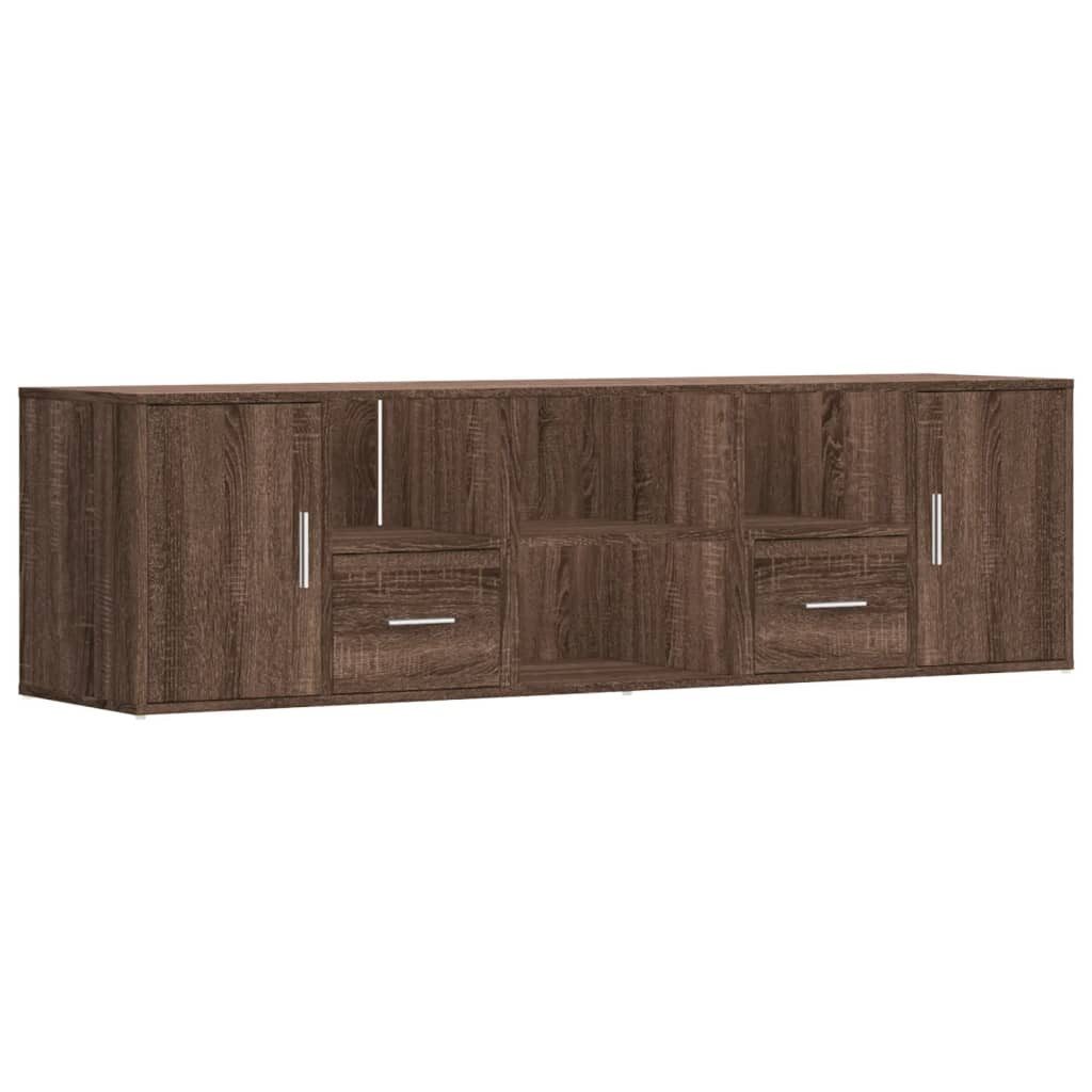 vidaXL Sideboard Sideboard Schrank Regal Eckregal Braun Eichen-Optik ...