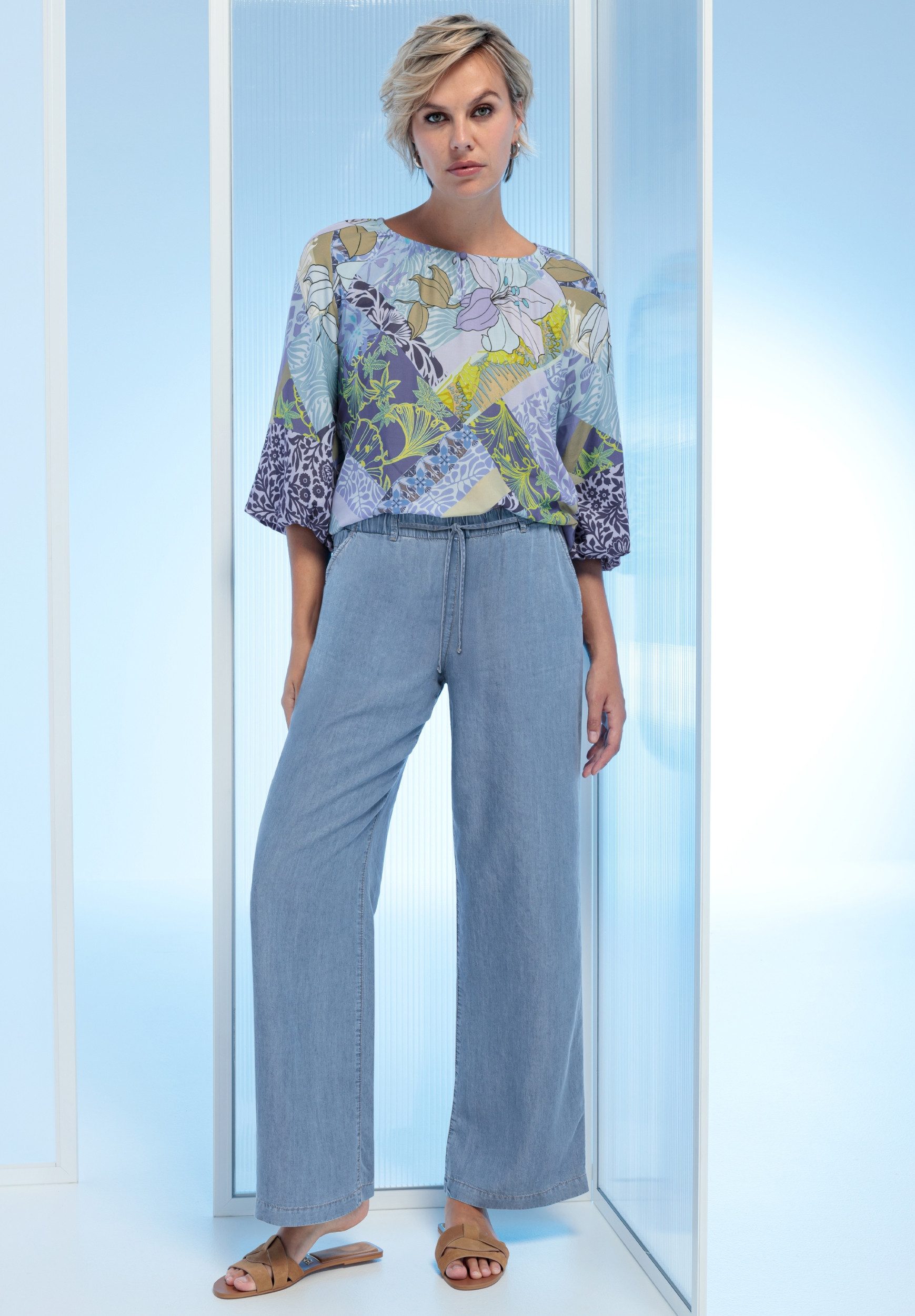 bianca Kurzarmbluse RANA - 3/4-Arm Druckbluse mit Allover-Print - Bluse ...