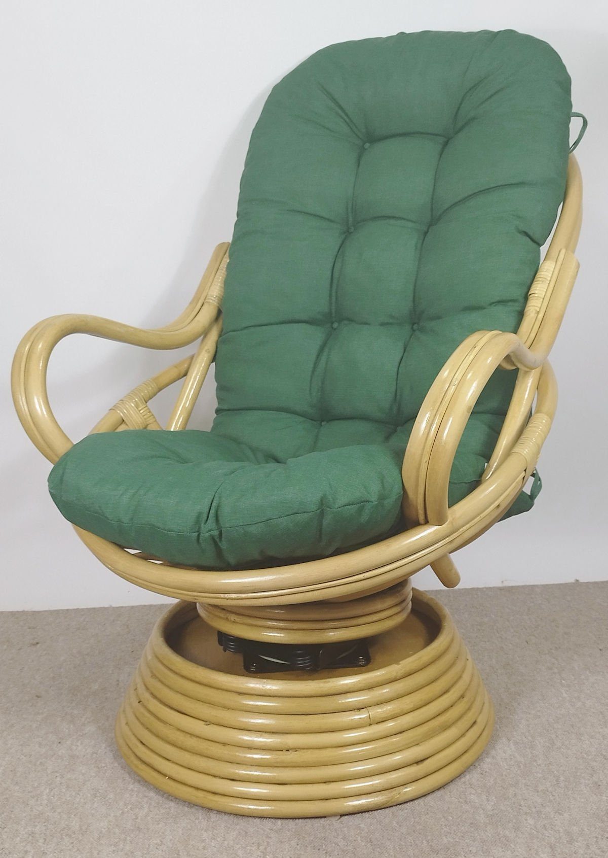 Rattani Rattanstuhl Rattan Drehsessel, Drehwippsessel Linda Fb. honig