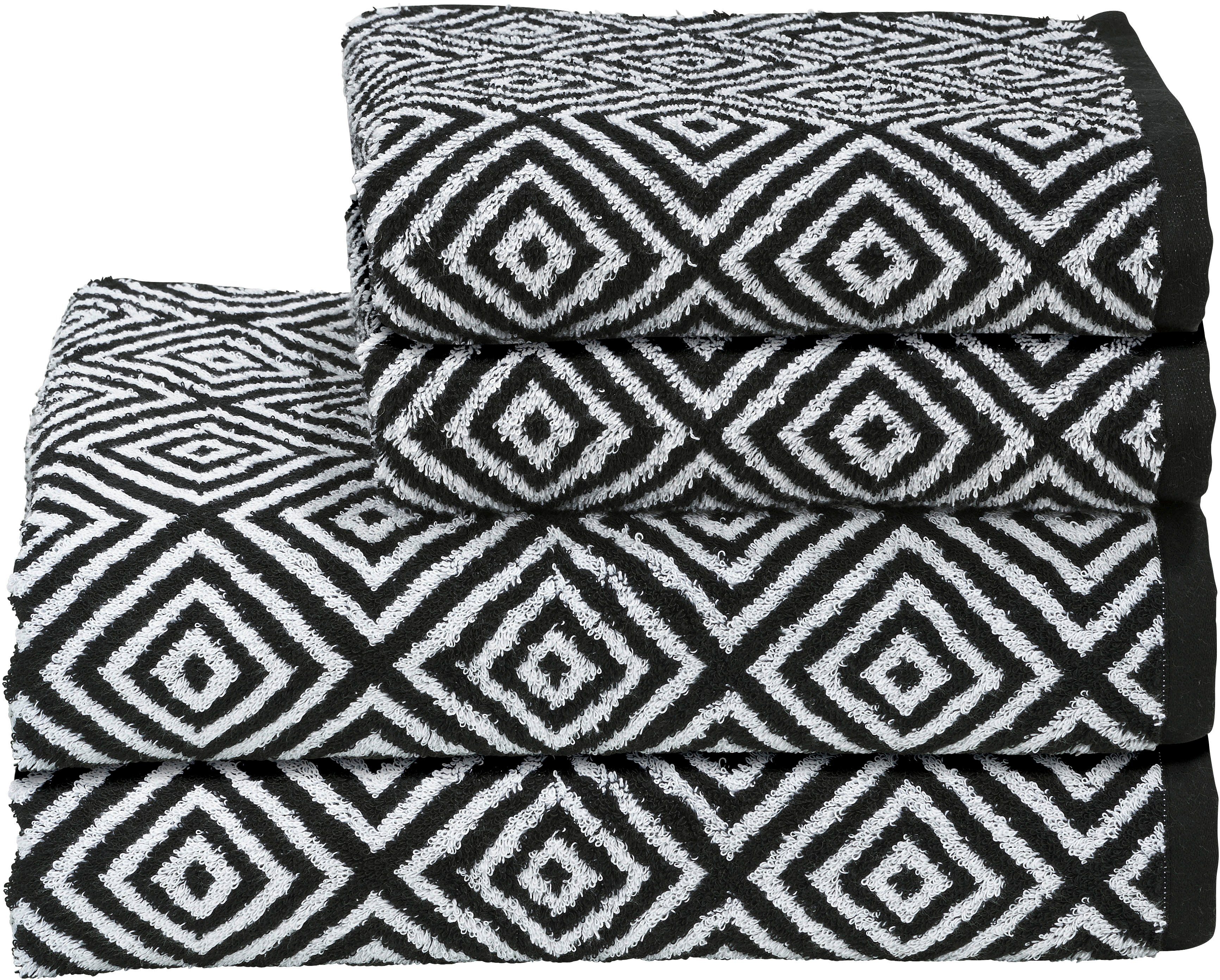 Done® Handtuch Set Daily Shapes Diamond Jacquard Walkfrottier Set 4