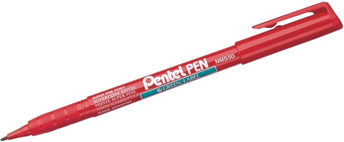 PENTEL Permanentmarker Permanentmarker green Label 1mm Rundspitze rot