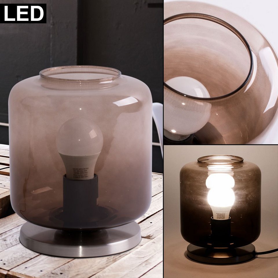 Etc Shop Led Tischleuchte Retro Nacht Tisch Leuchte Glas Strahler