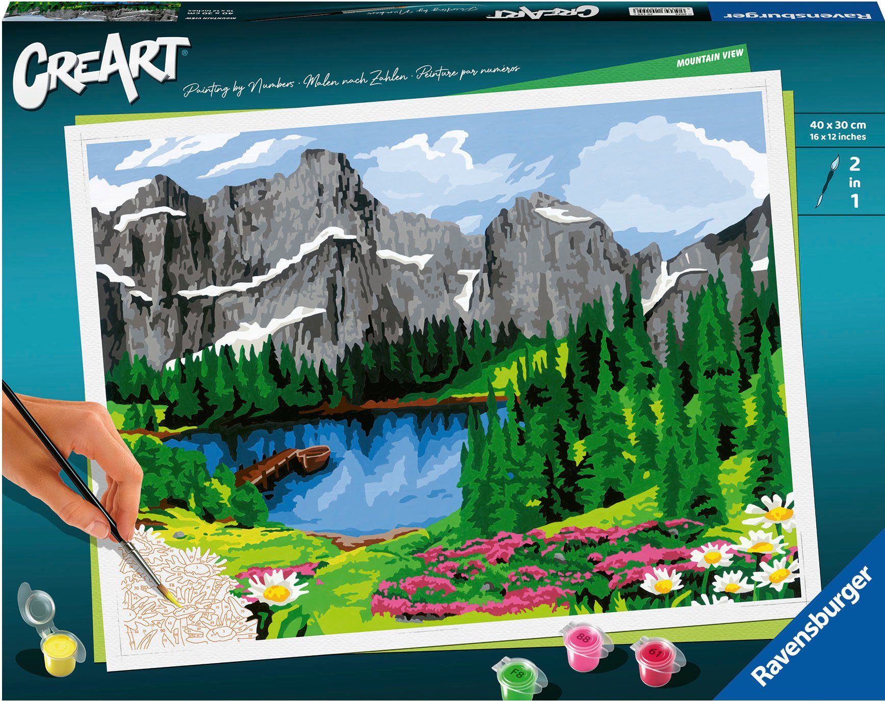 Ravensburger Malen nach Zahlen CreArt, Mountain View, Made in Europe; FSC® - schützt Wald ...