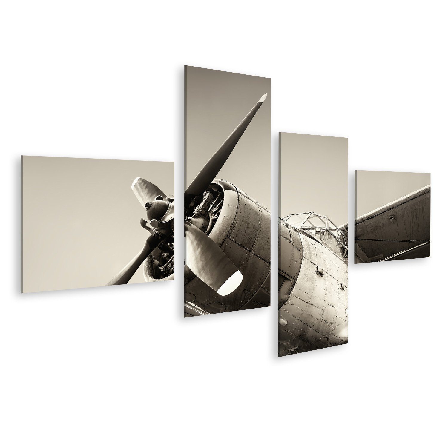 islandburner Leinwandbild »Bild auf Leinwand Alten Flugzeug Wandbild Leinwandbild Wand Bilder Po«