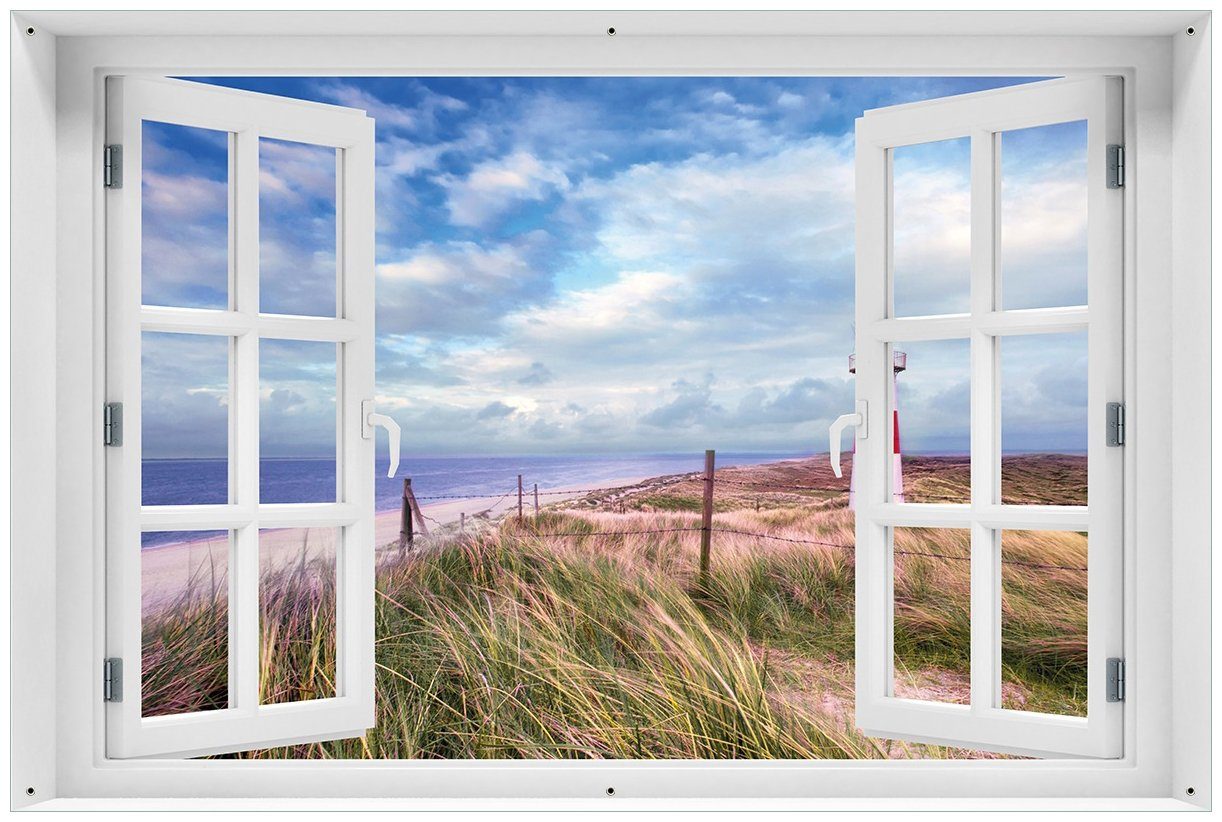 Wallario Sichtschutzzaunmatten Leuchtturm Am Strand Von Sylt Mit