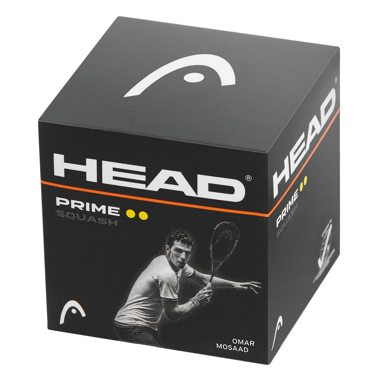 Dunlop Squashball Pro (2 gelbe Punkte, Speed sehr langsam) schwarz - 1 Ball