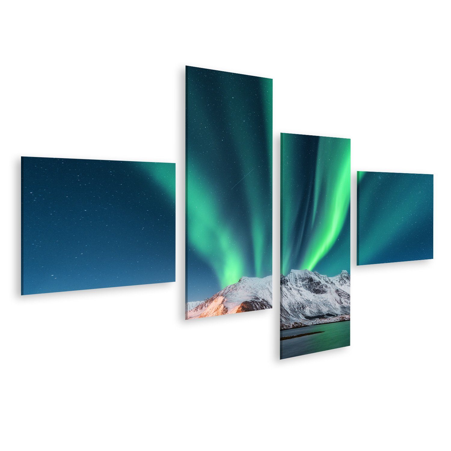 islandburner Leinwandbild Bild auf Leinwand Aurora Borealis Lofoten Inseln Norwegen Aurora Auror