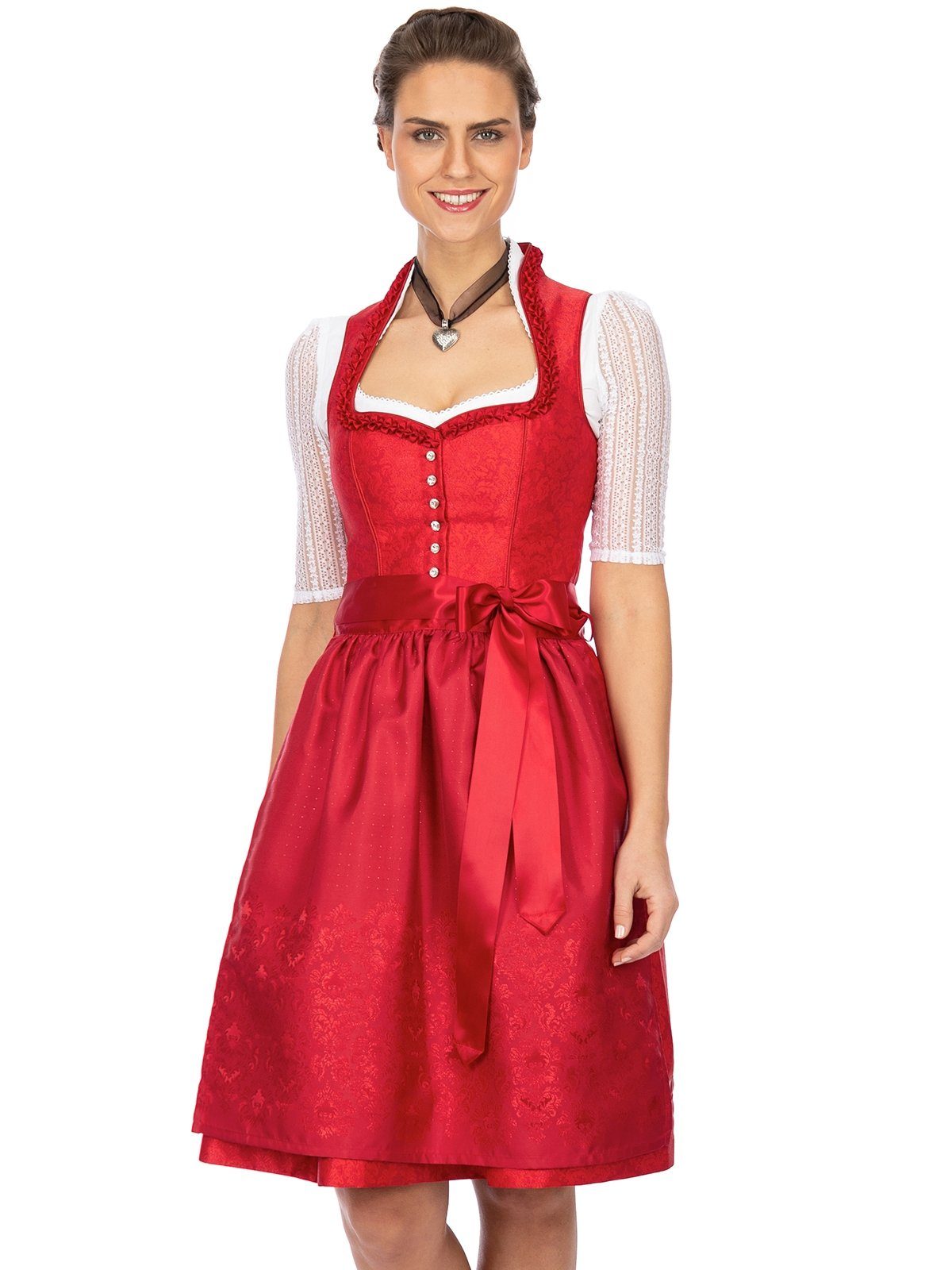 MarJo Dirndl Midi Dirndl 2tlg. 65 cm EMELINA rot