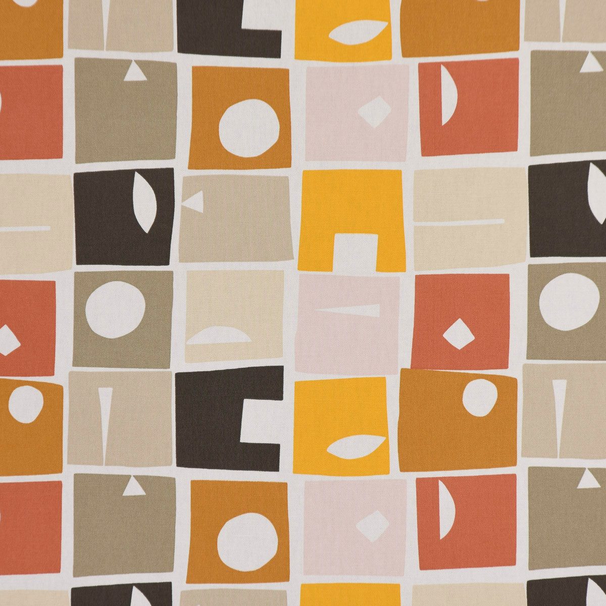Prestigious Textiles Stoff Dekostoff Baumwolle Bonnie Nougat Vierecke