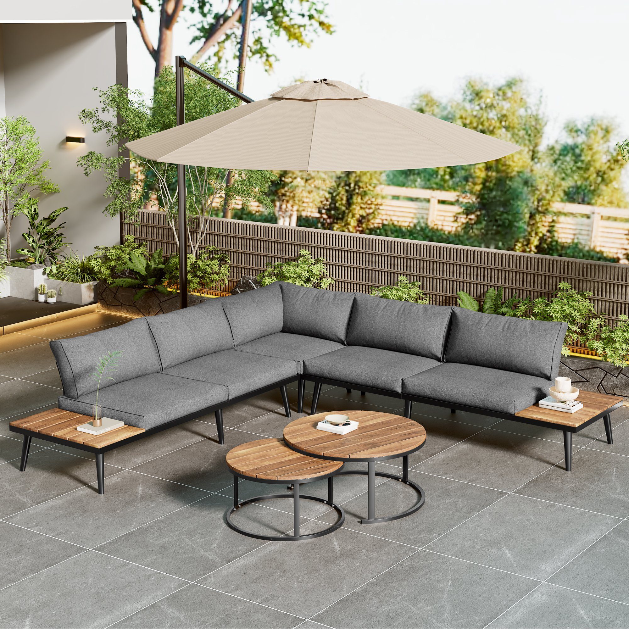 Okwish Gartenlounge Set Balkonmöbel Sitzgruppe Lounge Set Aus