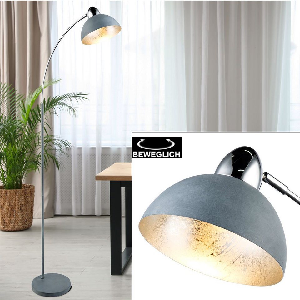Etc Shop Led Bogenlampe Bogen Stand Leuchte Grau Wohn Arbeits Zimmer