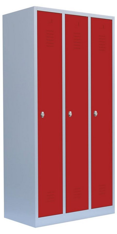 Steelboxx Spind Lüllmann® Garderobenschrank 3 Abteile 1800 X 885 X