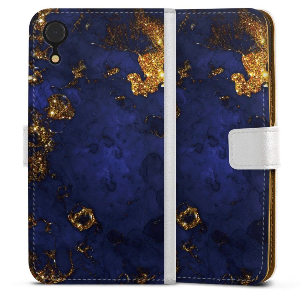 Deindesign Handyhülle Marmor Gold Utart Blue And Golden Marble Look
