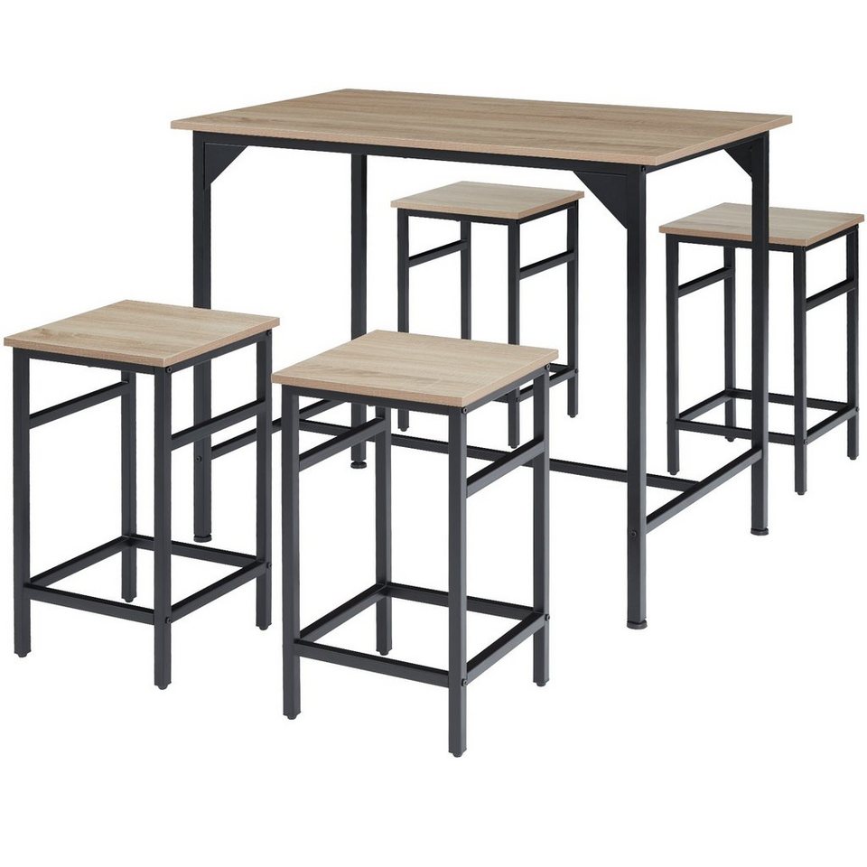Tectake Stehtisch Bartisch Set 1 St 5 Tlg 5 Teilig