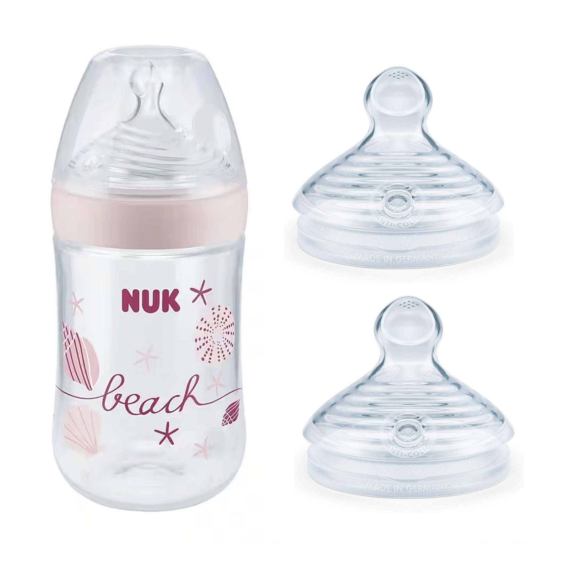 NUK Babyflasche NUK Nature Sense Babyflasche 260ml+Sauger 6-18 Vorteil Set, Babyflaschen-Set