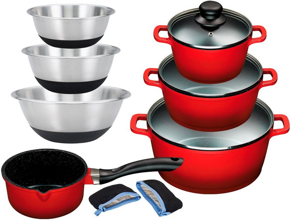 King Topf Set Aluminiumguss Set 12 Tlg Töpfe16162024cm