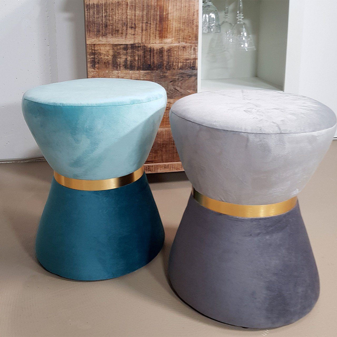soma Sessel Soma Sitzhocker tailliert Ø 32 H 42 cm Samthocker Samt Pouf ...